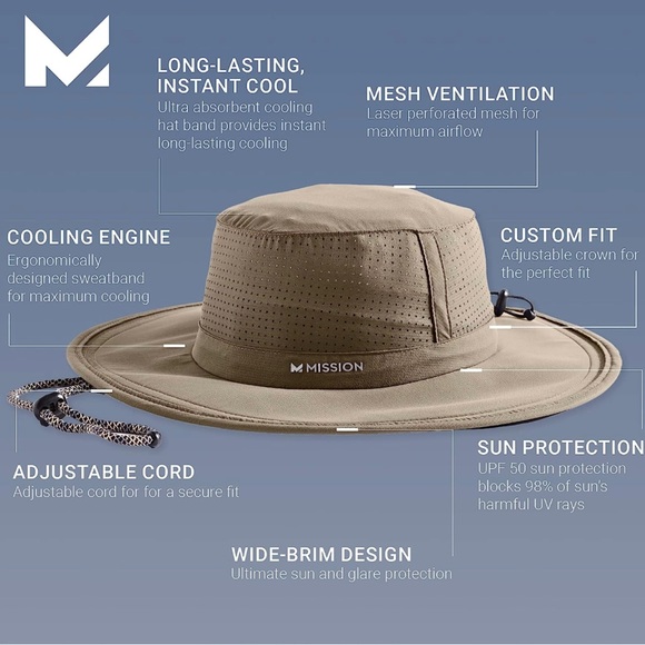 Mission | Accessories | Nwt Mission Cooling Boonie Hat Wide Brim ...